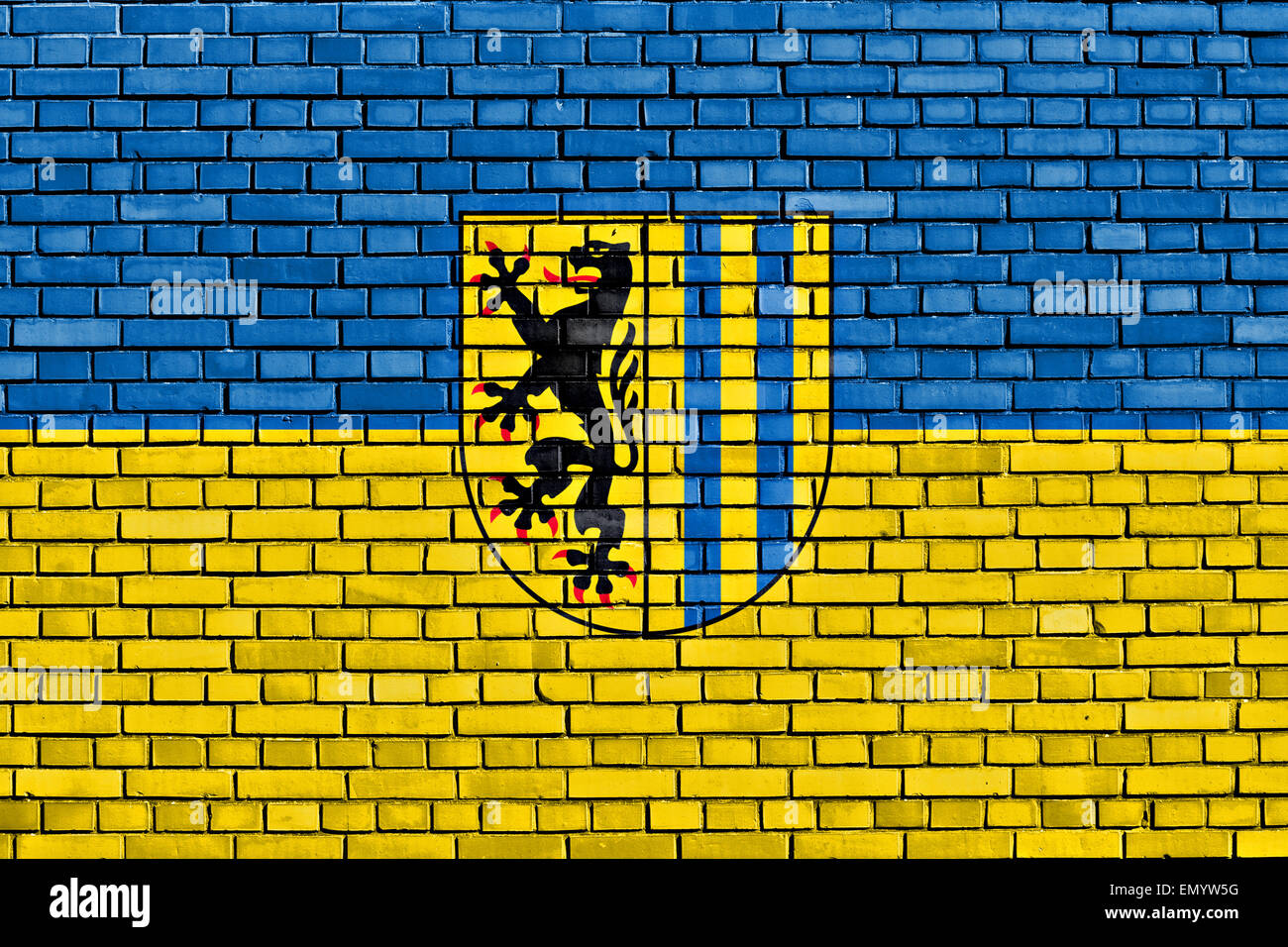 flag of Leipzig painted on brick wall Stock Photo - Alamy