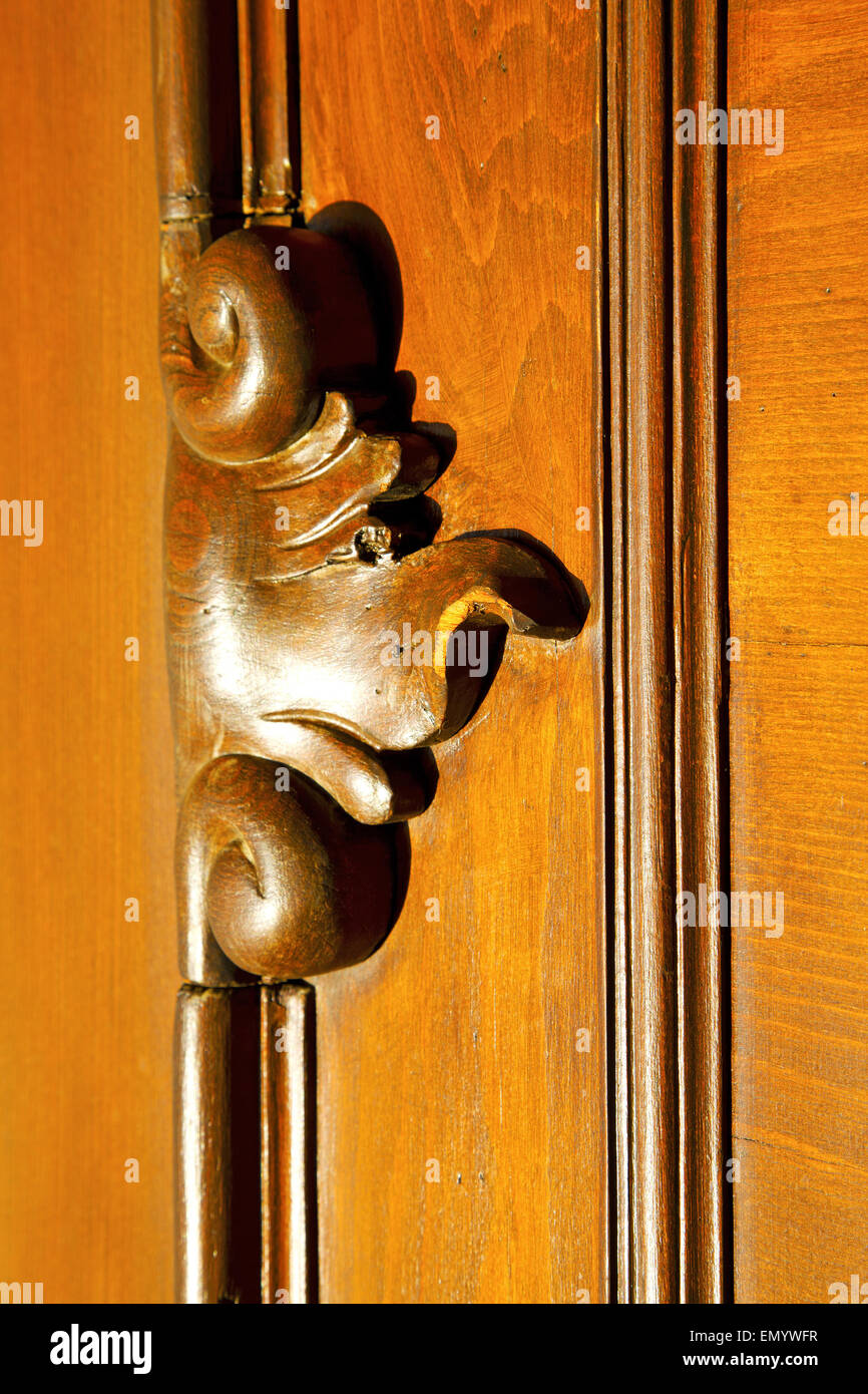 incision house door in italy lombardy column the milano old closed nail ...