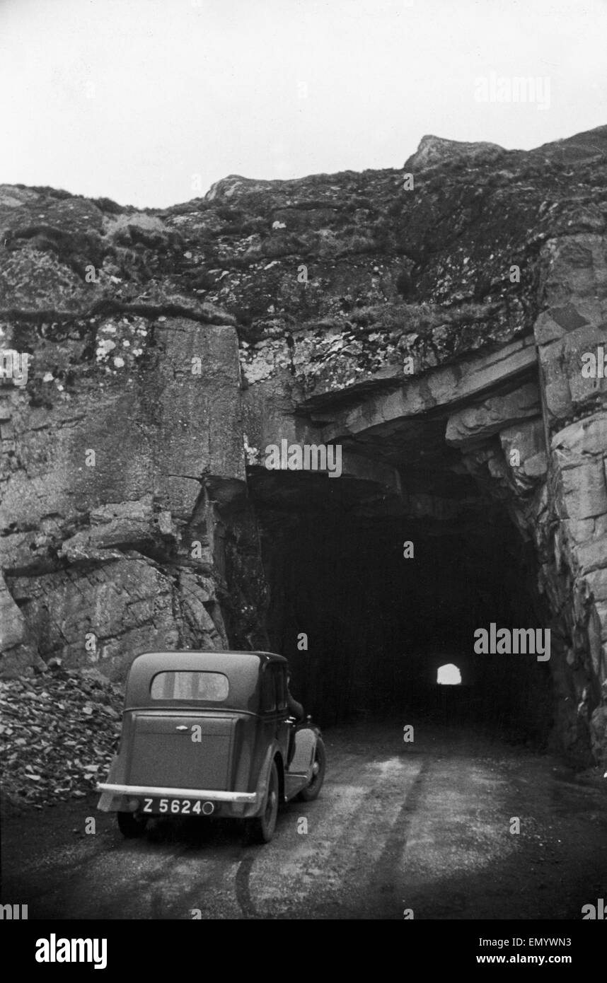 The tunnel through the mountain, the Kenmare Road, County Cork, Ireland ...