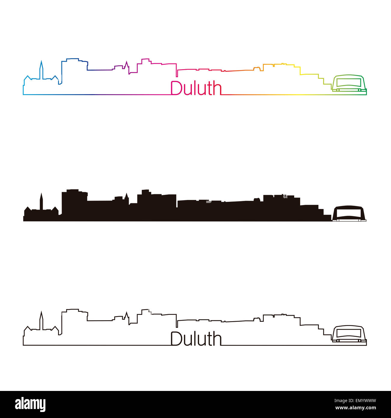 Duluth skyline linear style Stock Photo - Alamy