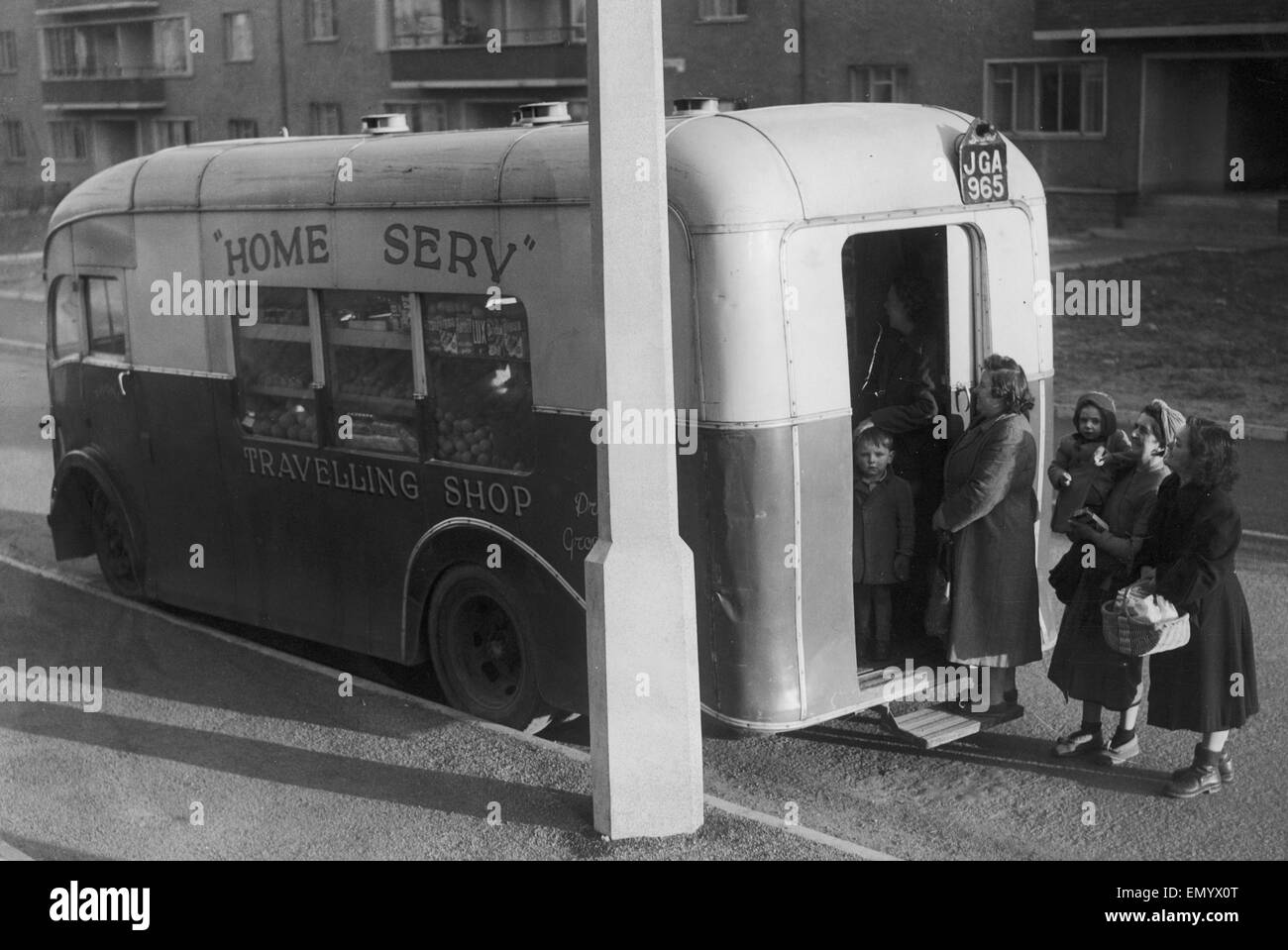 One of the travelling shops which serves Glasgow's new housing schemes ...
