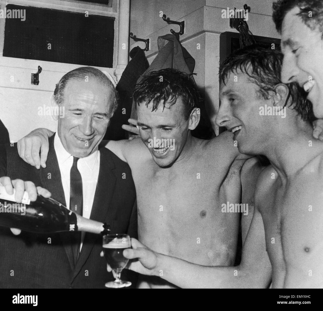 Four Scots with something to celebrate. But the toast isn't in Scotch ...