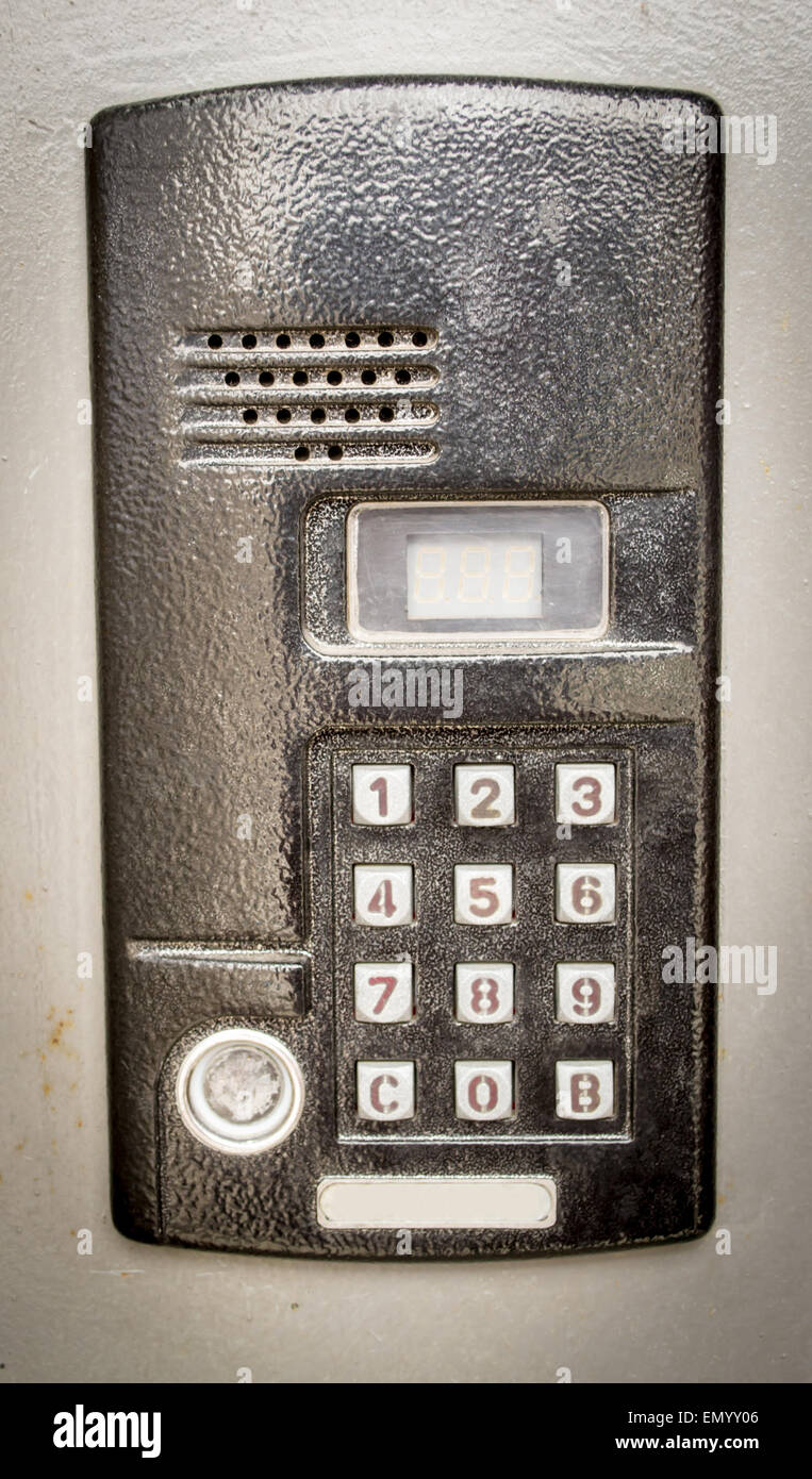 Brown metal digital door entrance with keypad Stock Photo - Alamy
