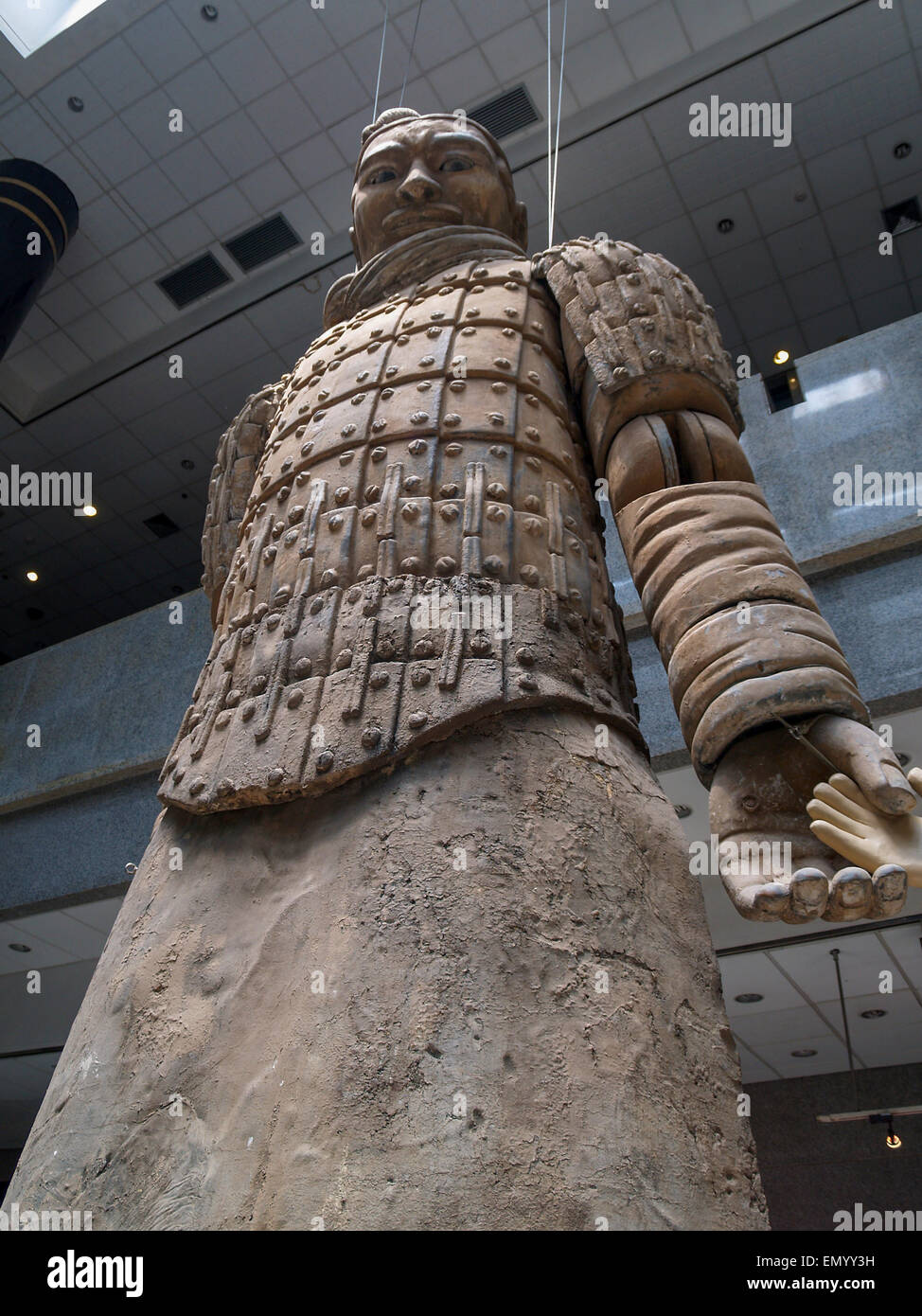 Giant Terracotta Warrior holding hands with smaller young girl puppet ...