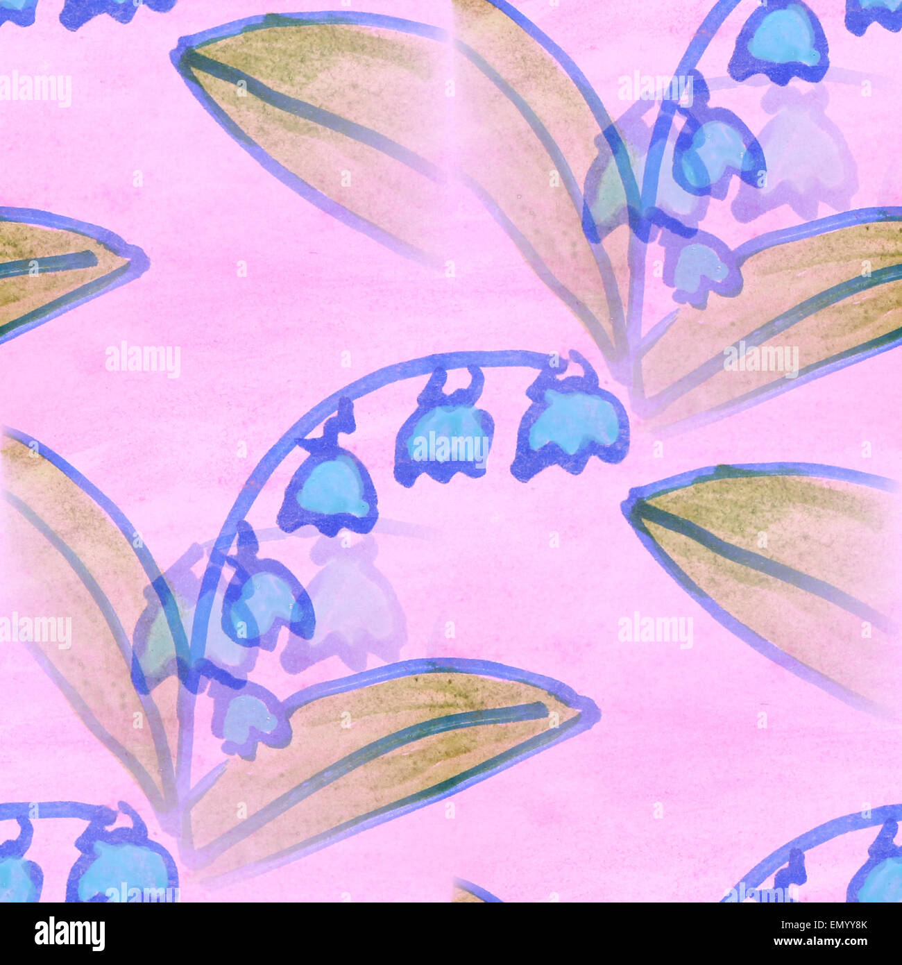 seamless texture blue bells watercolor flowers wallpaper Stock Photo ...