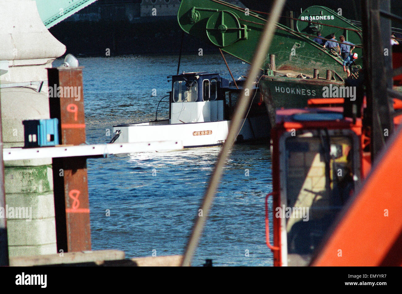 The pleasure boat Marchioness sank after being hit by the dredger ...