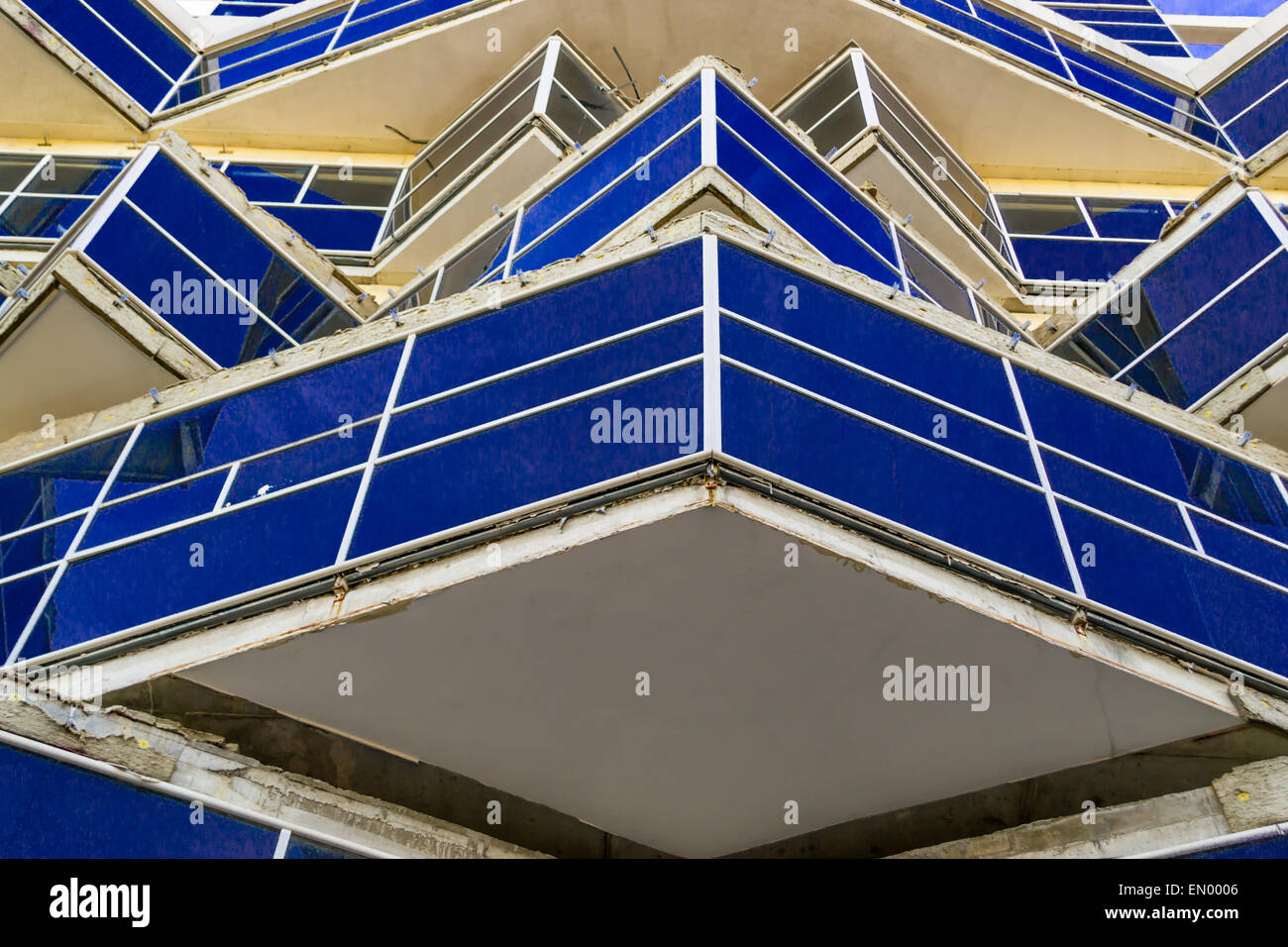 Sharp triangle window edges create acute angles in modern building ...
