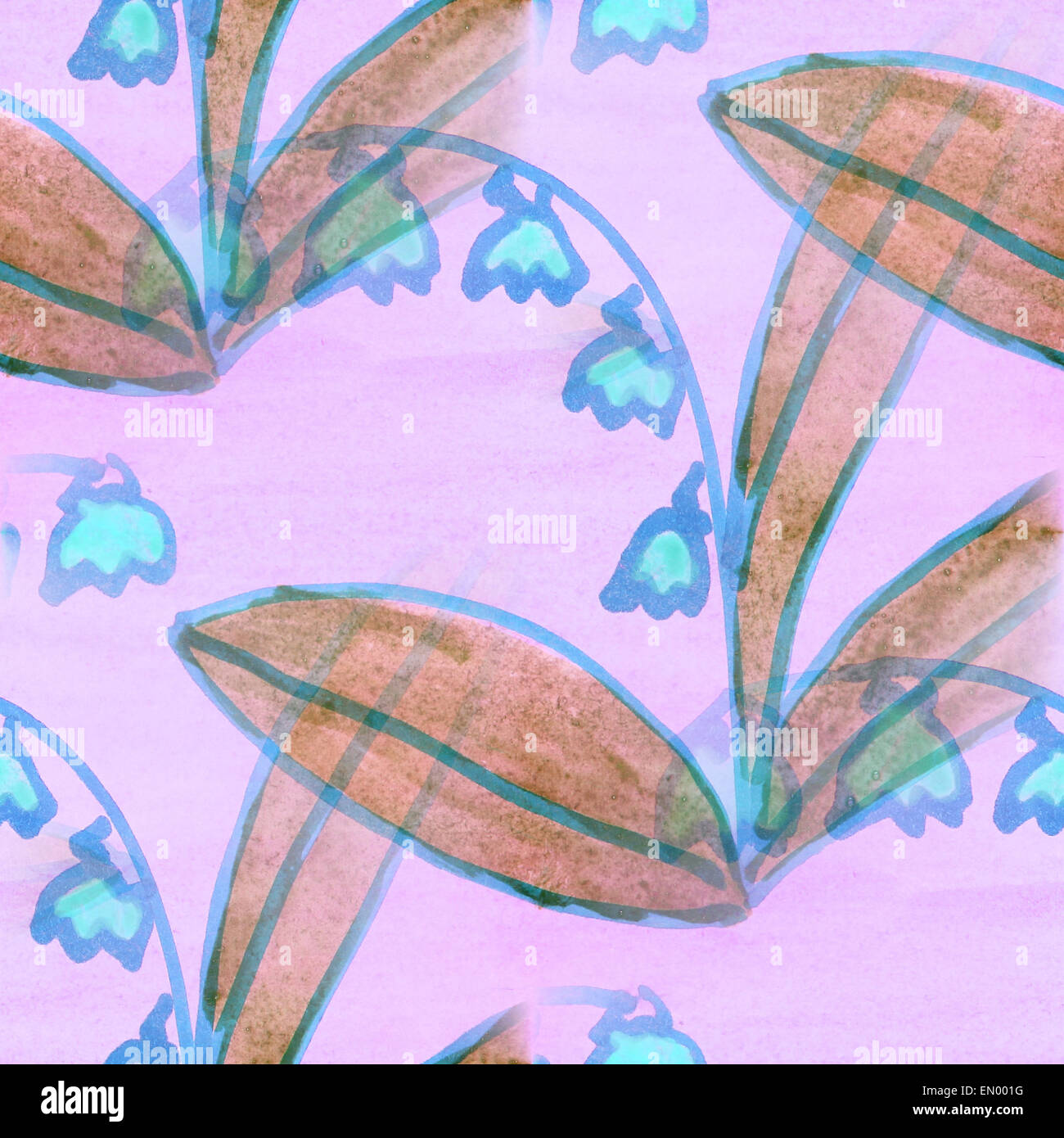 seamless texture blue bells watercolor flowers wallpaper Stock Photo ...