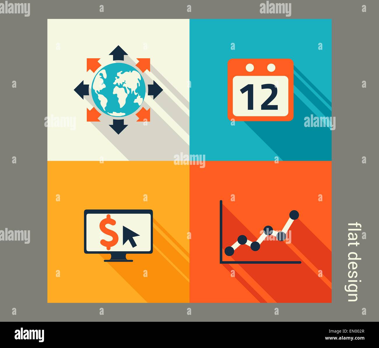 Business icon set. Software and web development, marketing, e-commerce ...