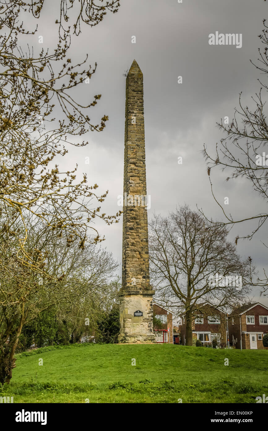 A 100 foot tall obelisk erected at Boughton,near Northampton in the ...