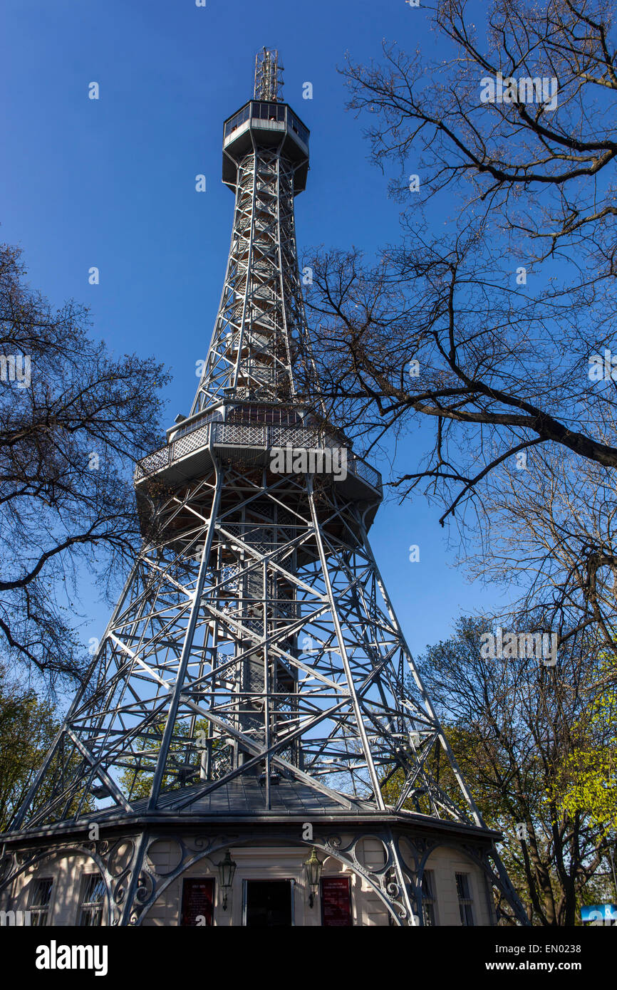 Petrin Hill observation tower, Prague, Czech Republic Stock Photo - Alamy