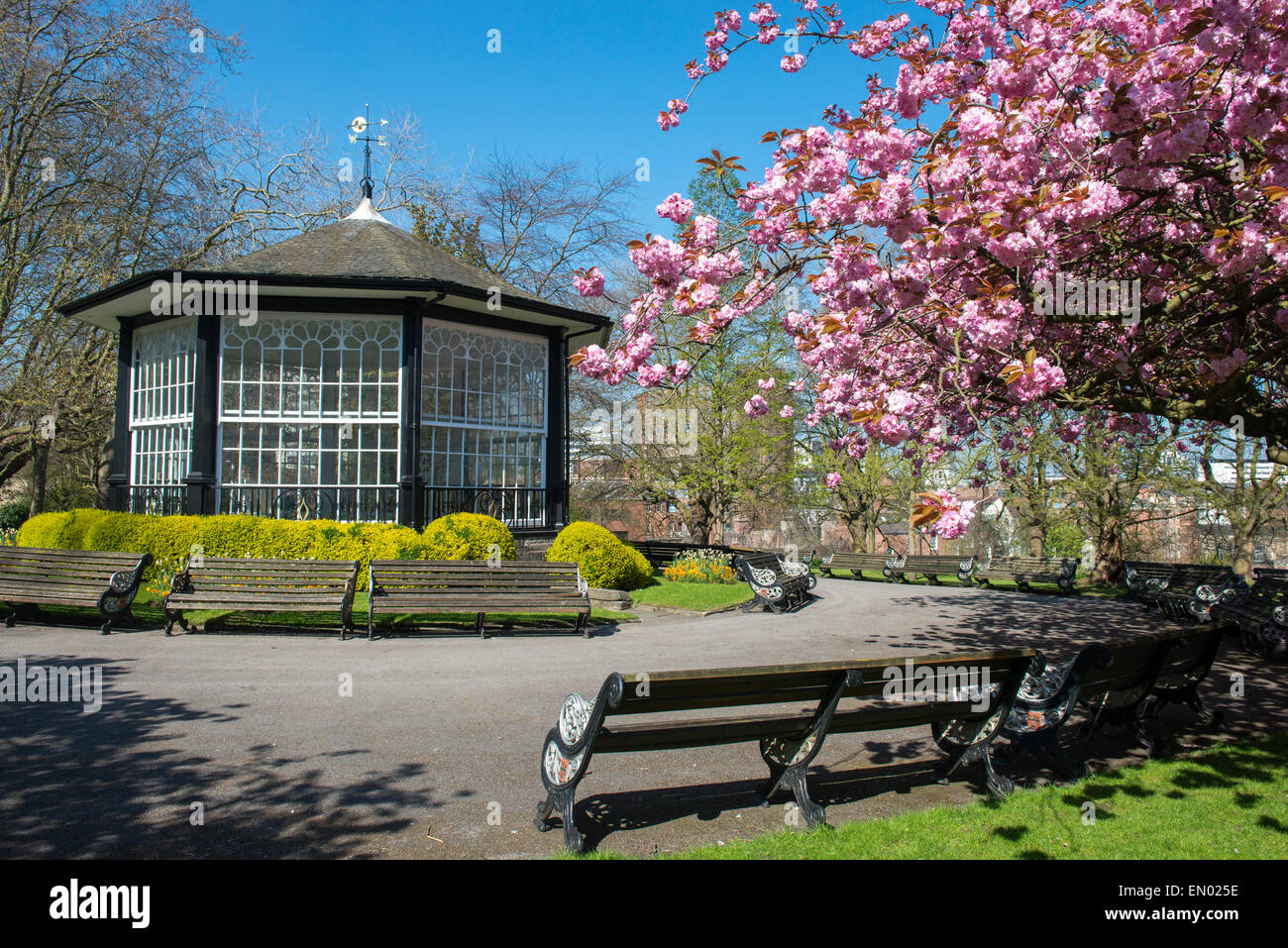 Spring at Nottingham Castle Band Stand, Nottinghamshire England UK ...