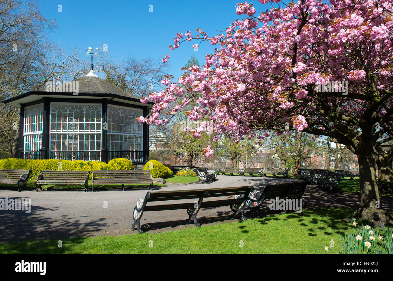 Spring at Nottingham Castle Bandstand, Nottinghamshire England UK Stock ...