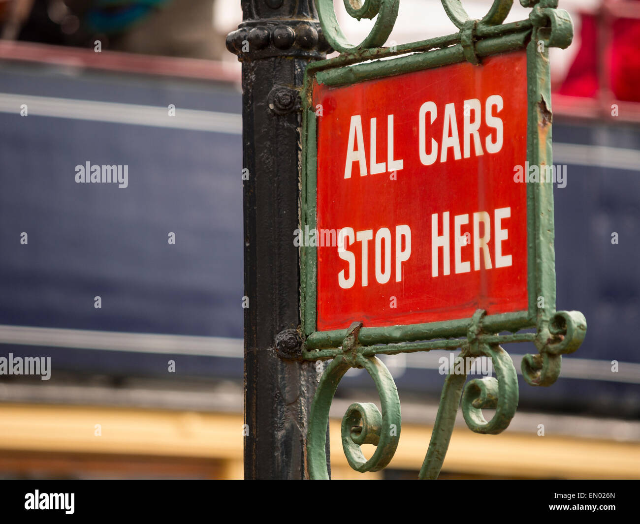 stop sign for trams at The National Tramway Museum,Crich,Derbyshire,UK ...