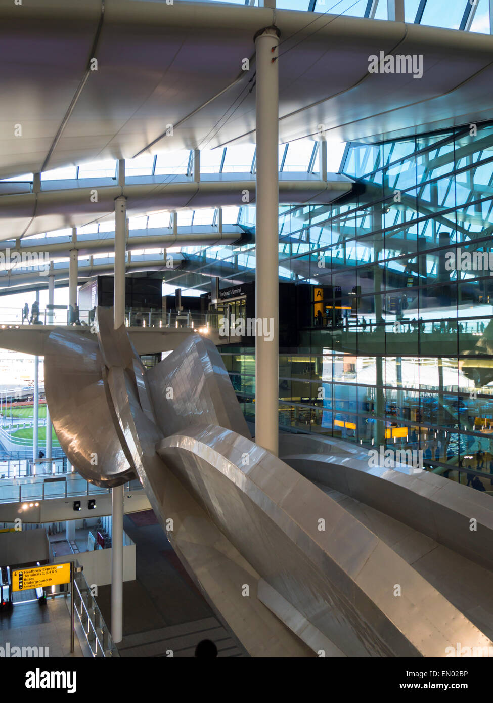 UK, England, Heathrow airport Terminal 2 slipstream Stock Photo - Alamy