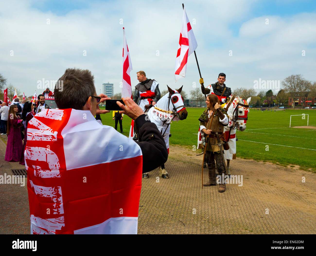 Patriots marching through Nottingham to celebrate England's National ...