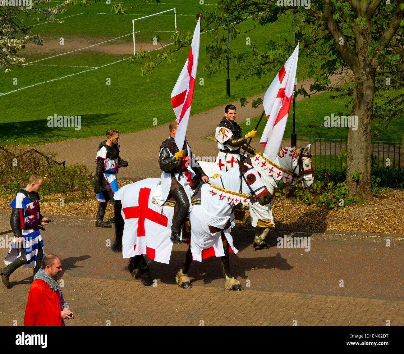 Patriots marching through Nottingham to celebrate England's National ...