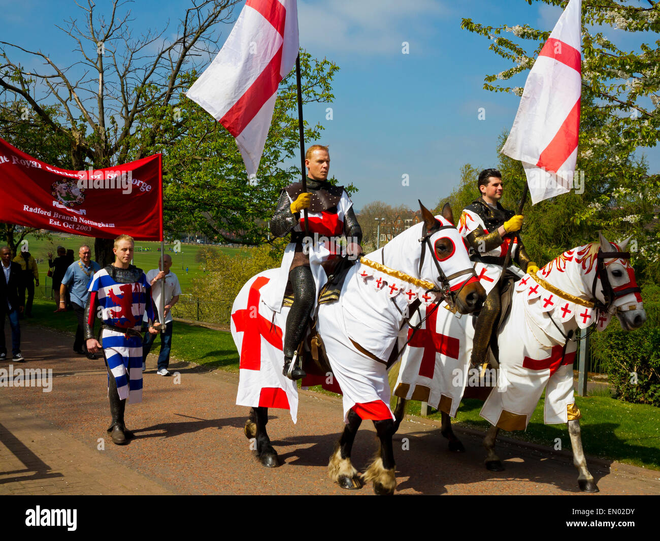 Patriots marching through Nottingham to celebrate England's National ...