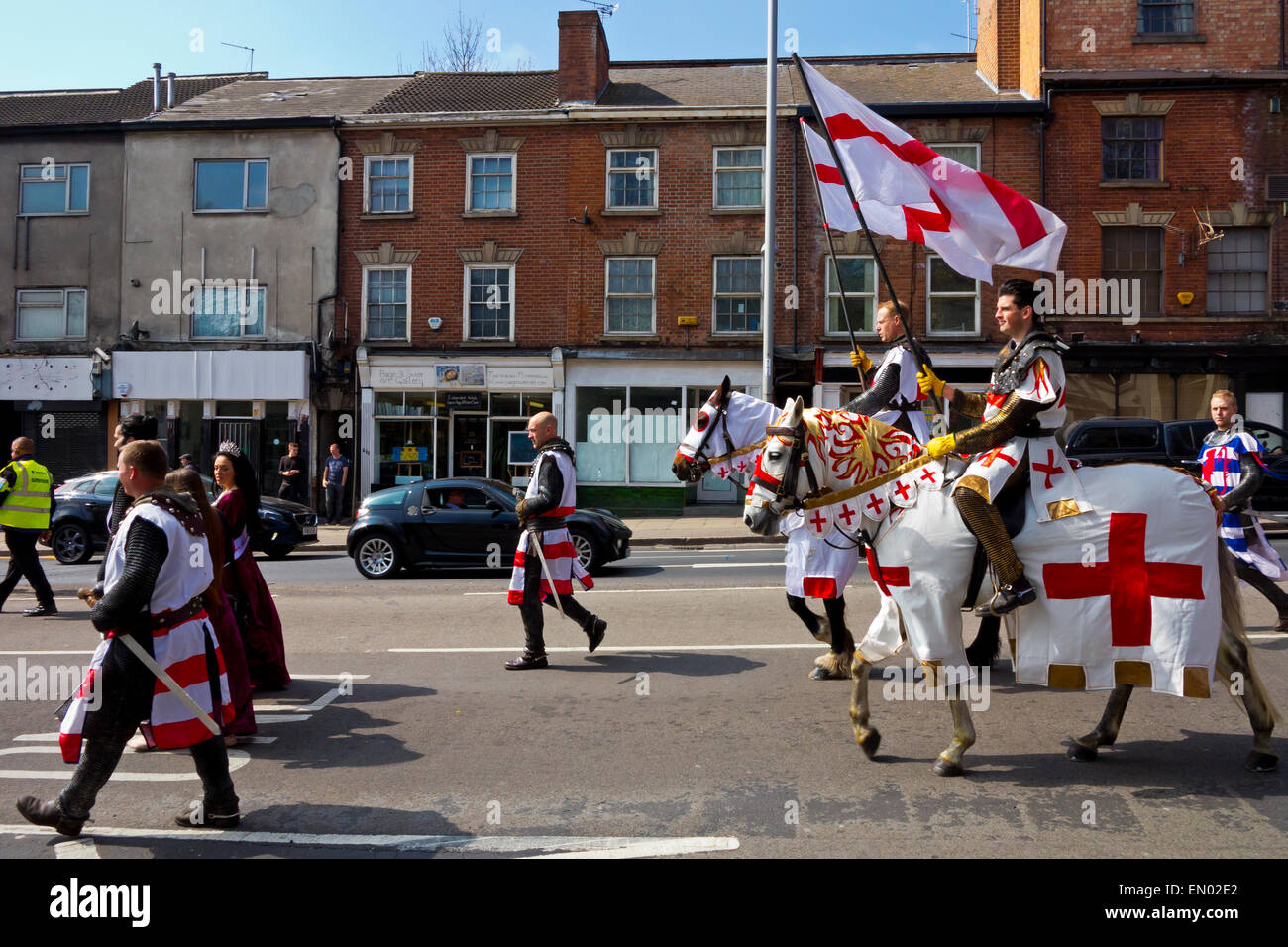 Patriots marching through Nottingham to celebrate England's National ...
