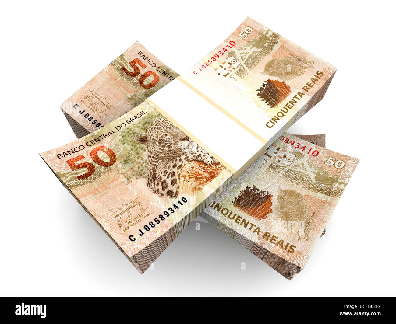 Brazilian real bills. 3D rendered Illustration Stock Photo - Alamy