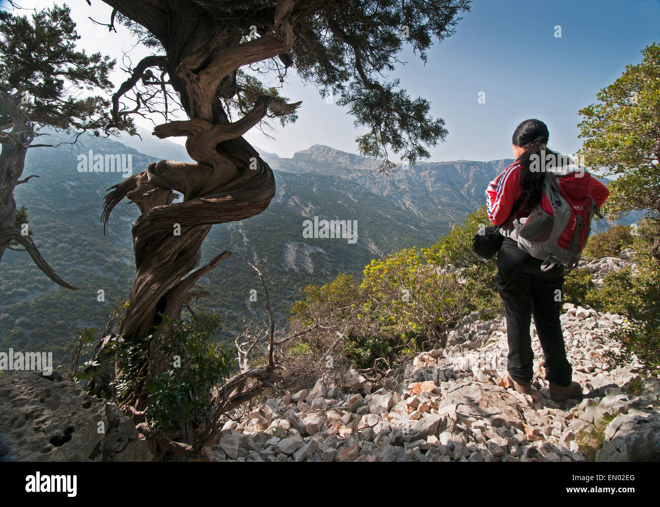 Dorgali,Sardinia,Italy, 12/4/2015.Tourist trekking and landscapes in ...