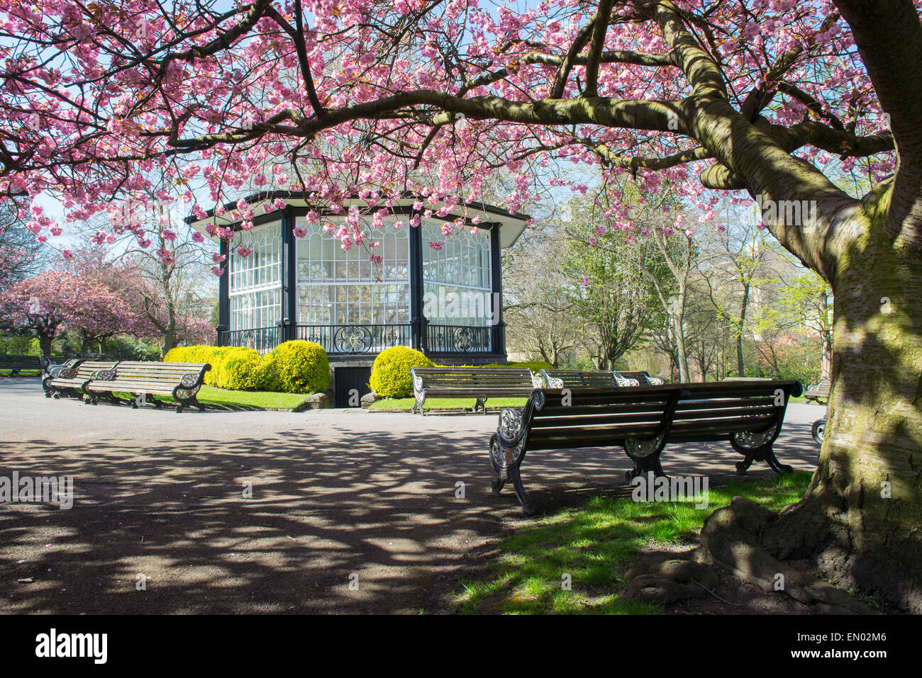Spring at Nottingham Castle Bandstand, Nottinghamshire England UK Stock ...