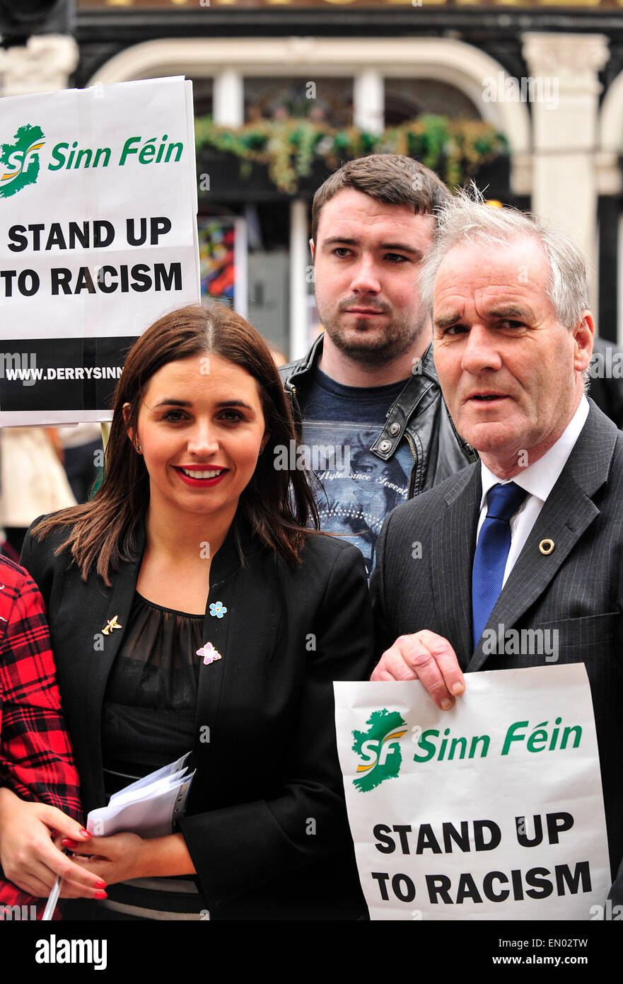 Londonderry, Northern Ireland. 24th April, 2015. Rally against racist ...