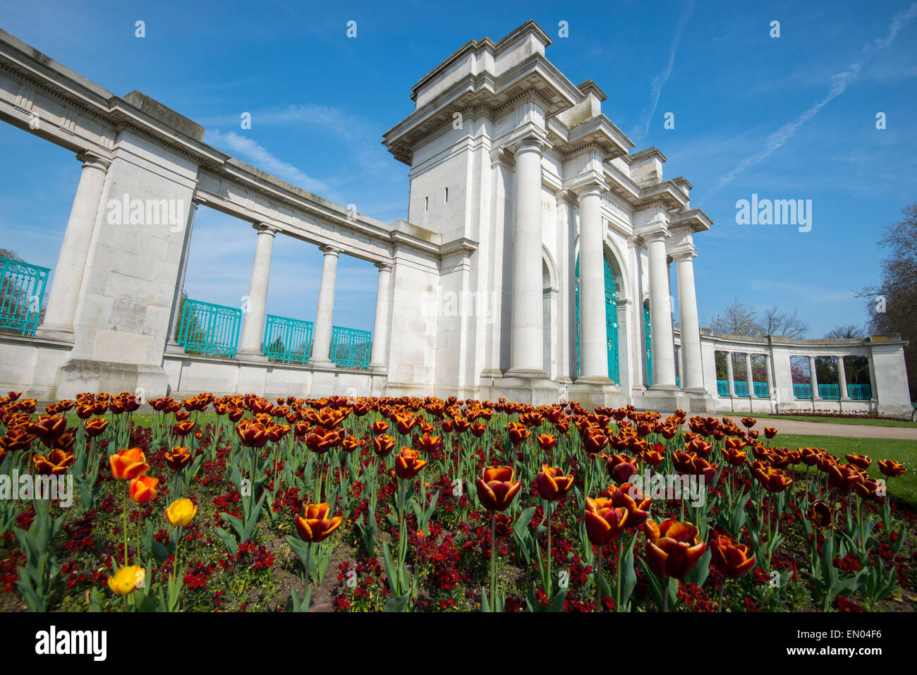 Spring Tulips at the War Memorial at Victoria Embankment, Nottingham ...