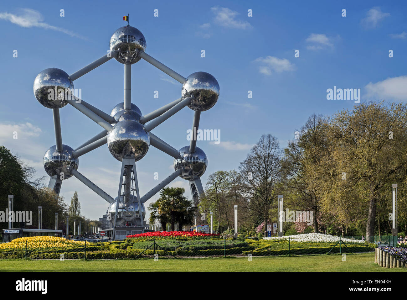 The Atomium, landmark in capital city Brussels originally constructed ...