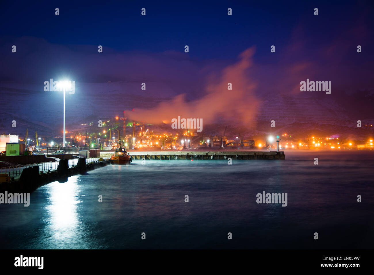 Night Novorossiysk. Krasnodar krai, Russia Stock Photo - Alamy