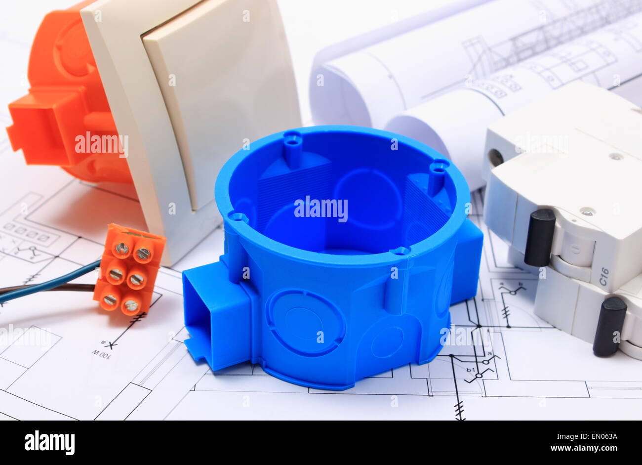 Components for use in electrical installations and rolls of electrical ...