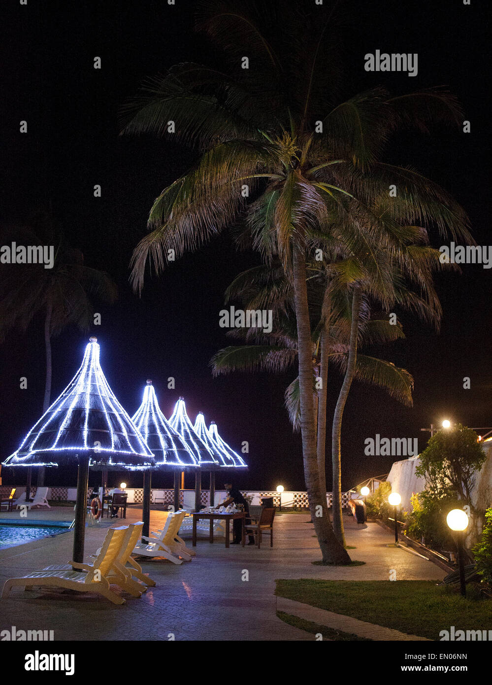 SRI LANKA,Colombo: Continental Hotel pool at night Stock Photo - Alamy