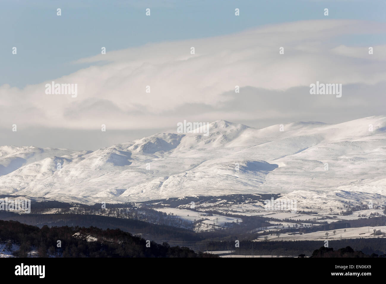 View over Erchless forest hills from Craig Phadrig in Inverness ...