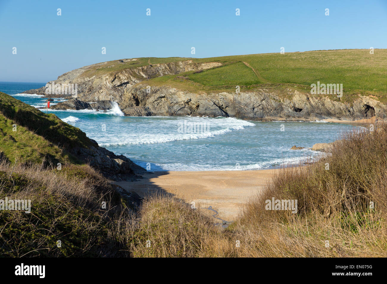 Porth Joke beach next to Crantock bay Cornwall England UK near Newquay ...