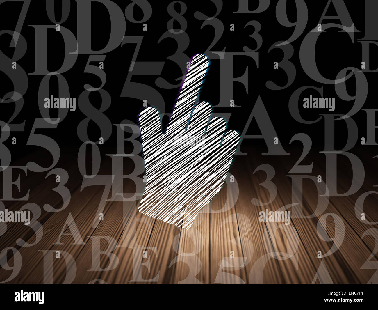 Web development concept: Mouse Cursor in grunge dark room Stock Photo ...