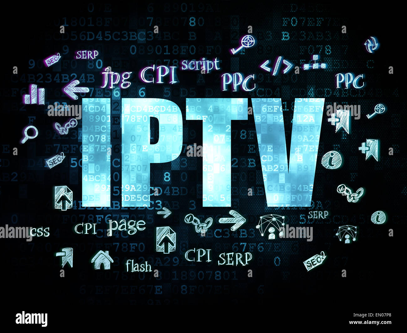 Web development concept: IPTV on Digital background Stock Photo - Alamy