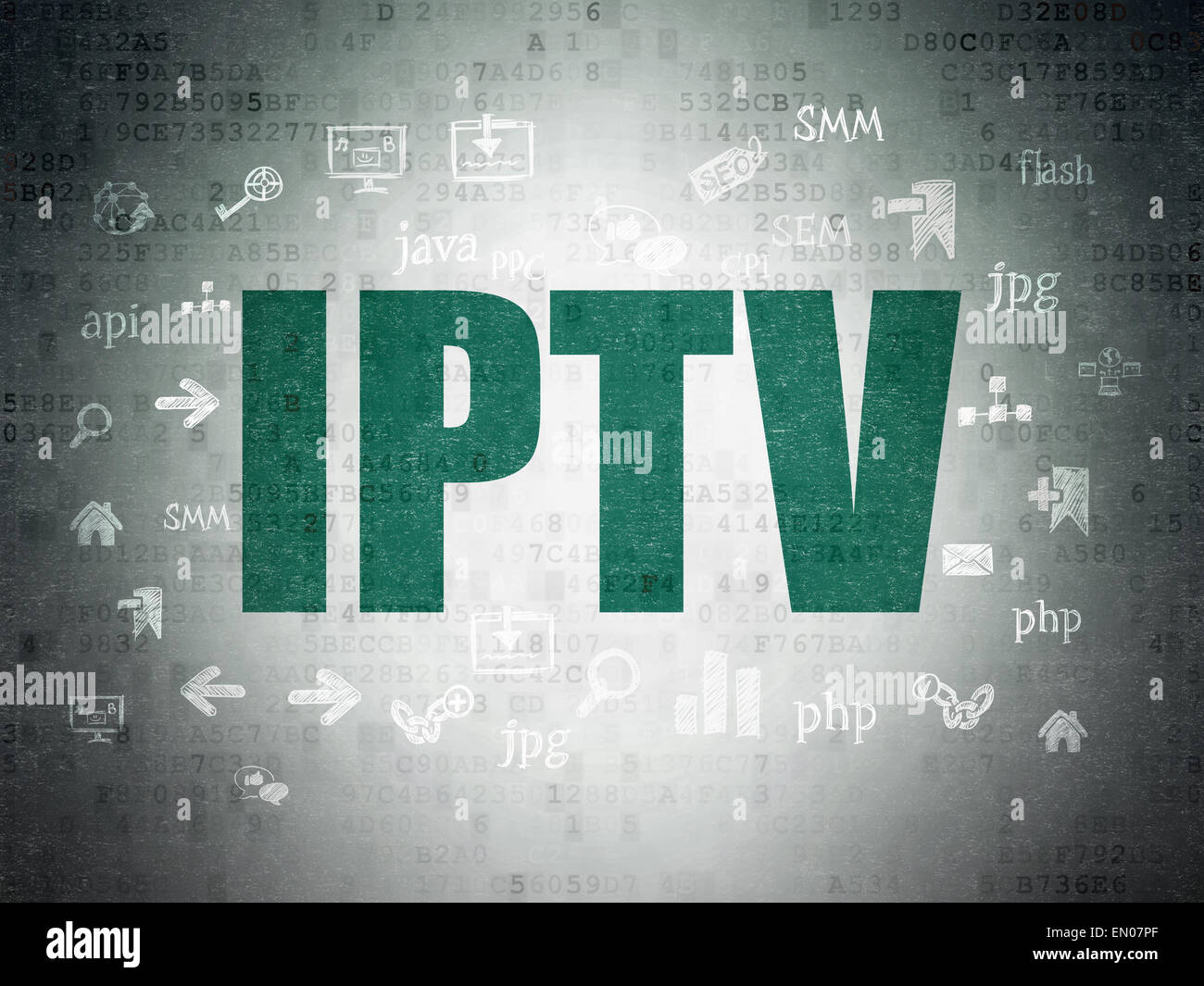 Web development concept: IPTV on Digital Paper background Stock Photo ...