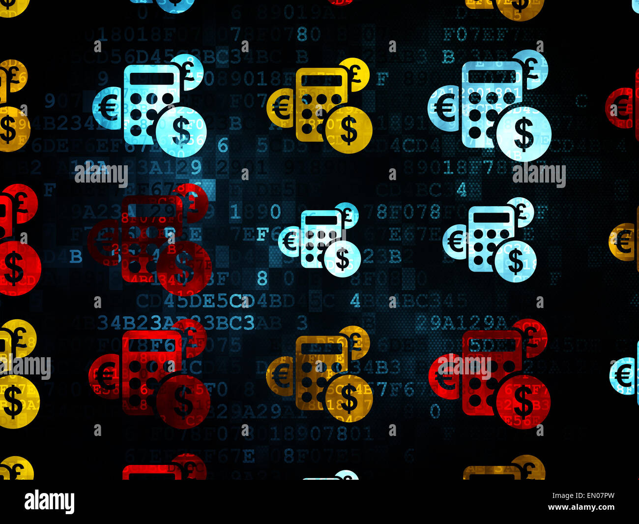Marketing concept: Calculator icons on Digital background Stock Photo ...