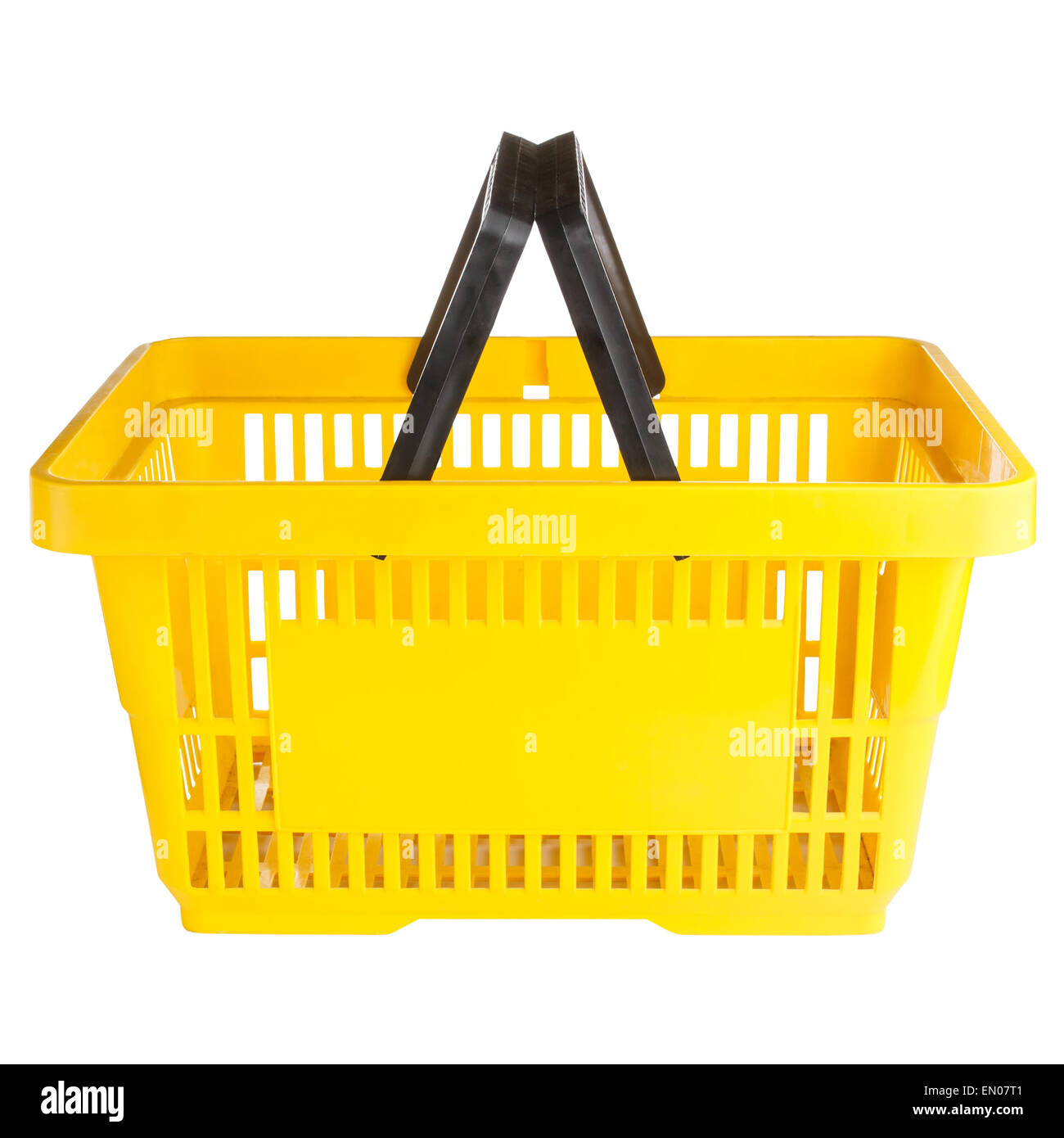Empty yellow shopping basket Stock Photo - Alamy