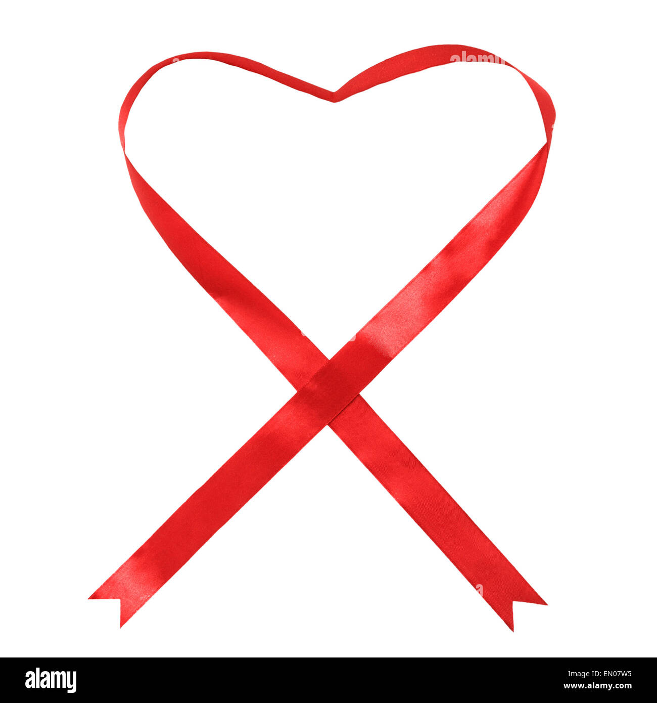 White background with heart shaped ribbon Stock Photo - Alamy