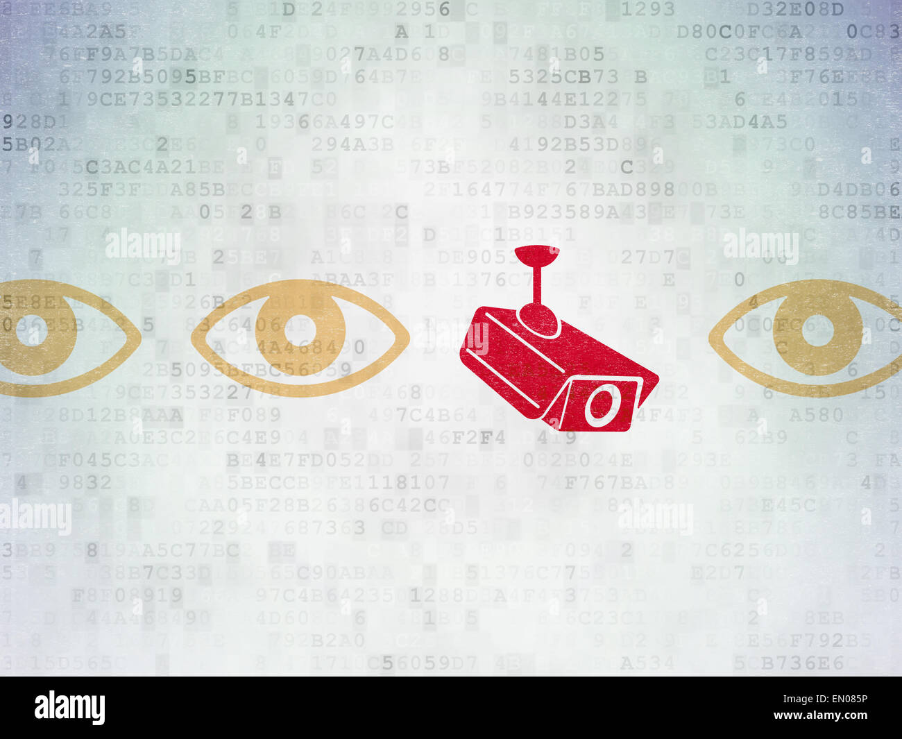 Protection concept: cctv camera icon on Digital Paper background Stock ...