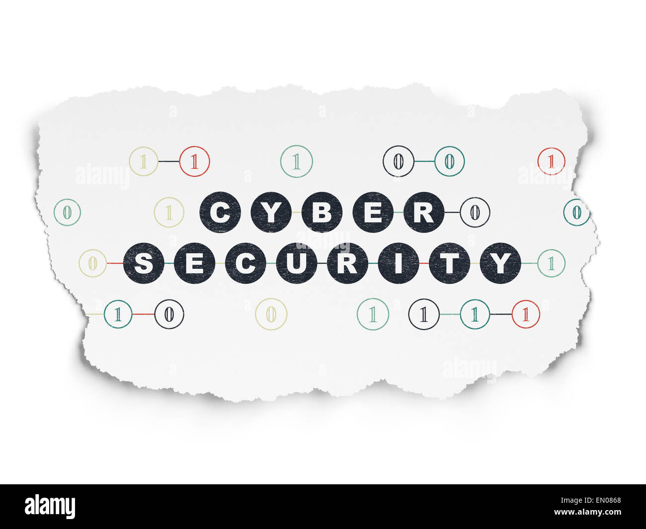Protection concept: Cyber Security on Torn Paper background Stock Photo ...