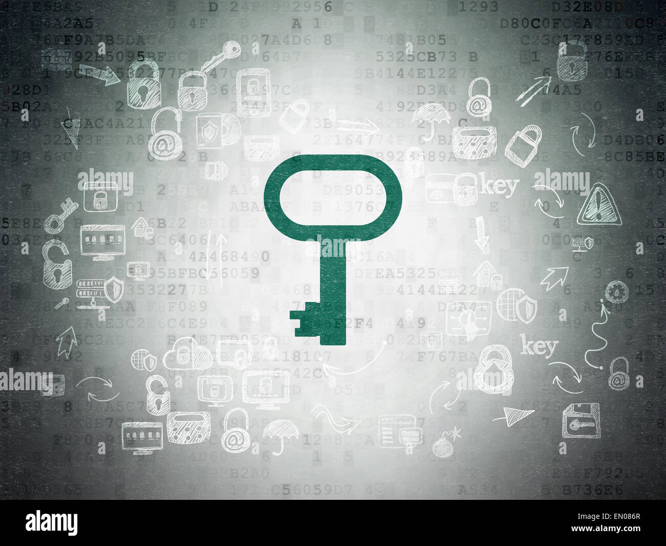 Privacy concept: Key on Digital Paper background Stock Photo - Alamy