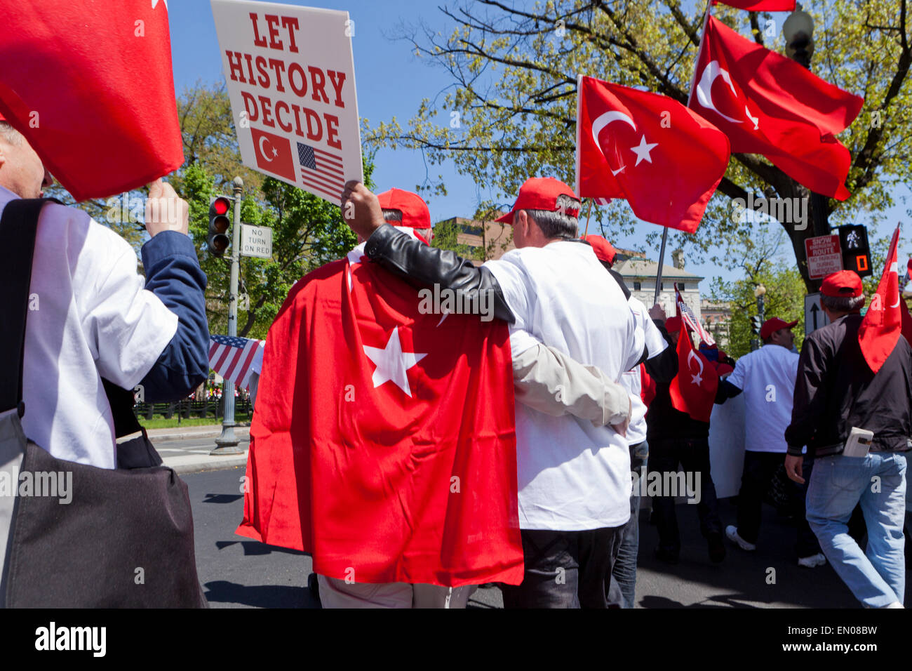 Washington DC, USA. 24th Apr, 2015. Hundreds of Turkish-Americans ...