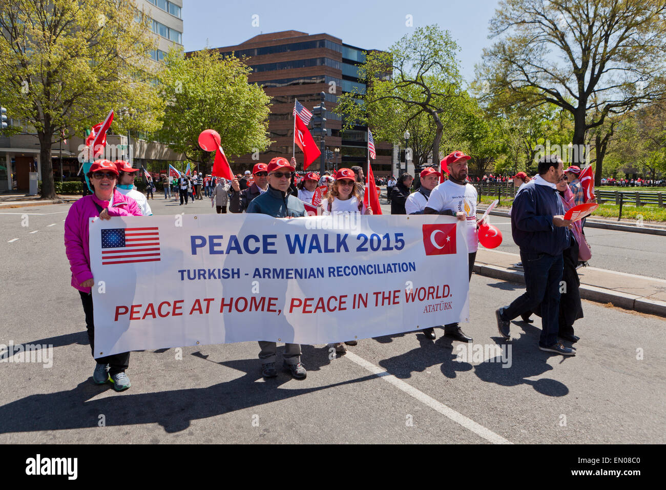 Washington DC, USA. 24th Apr, 2015. Hundreds of Turkish-Americans ...