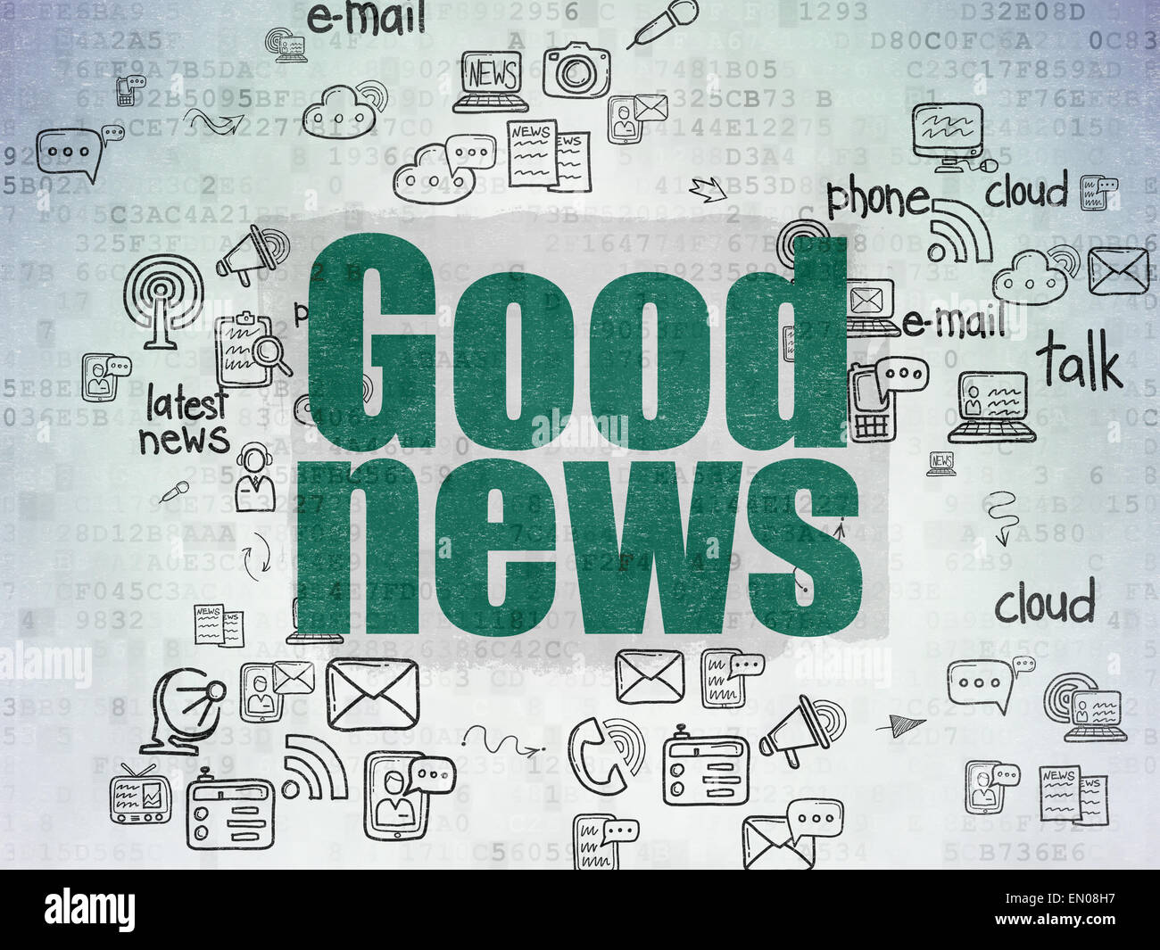 News concept: Good News on Digital Paper background Stock Photo - Alamy