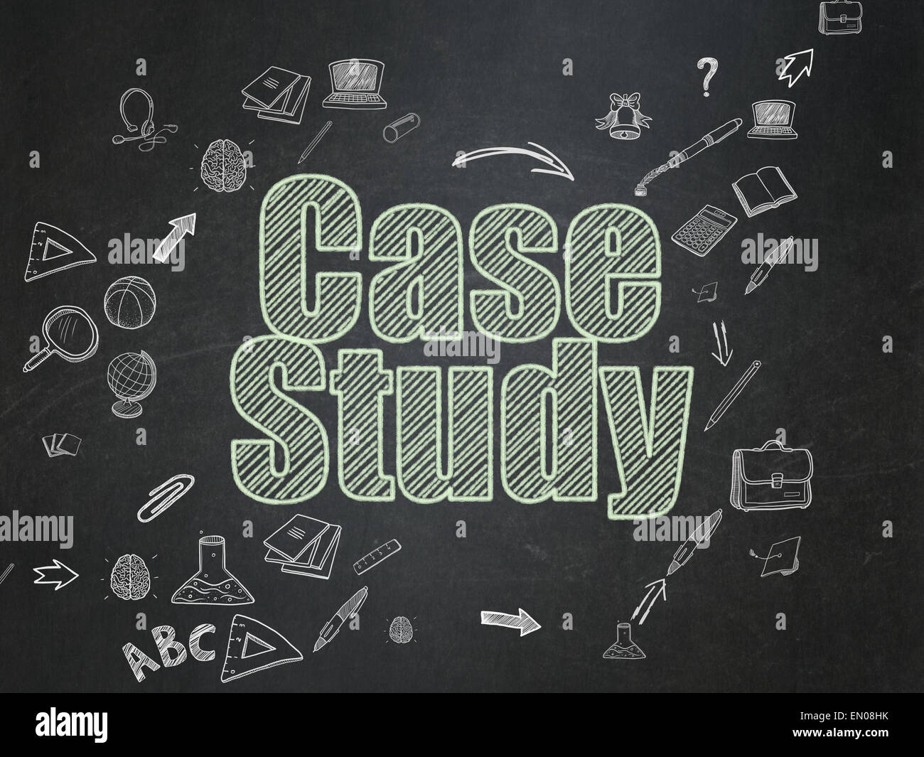 Education concept: Case Study on School Board background Stock Photo ...