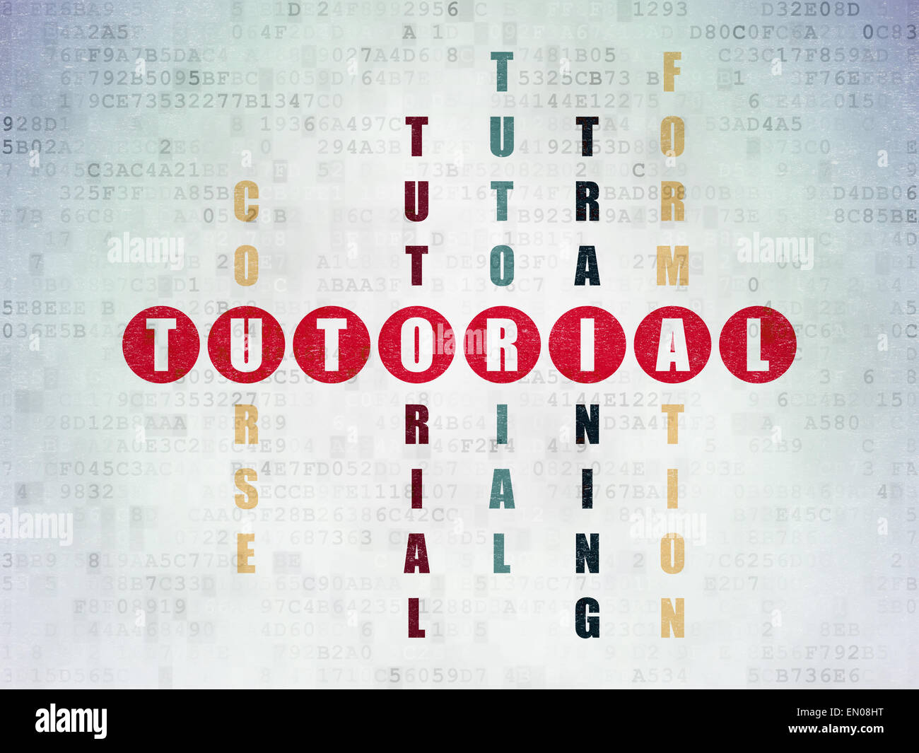 Education concept: word Tutorial in solving Crossword Puzzle Stock ...