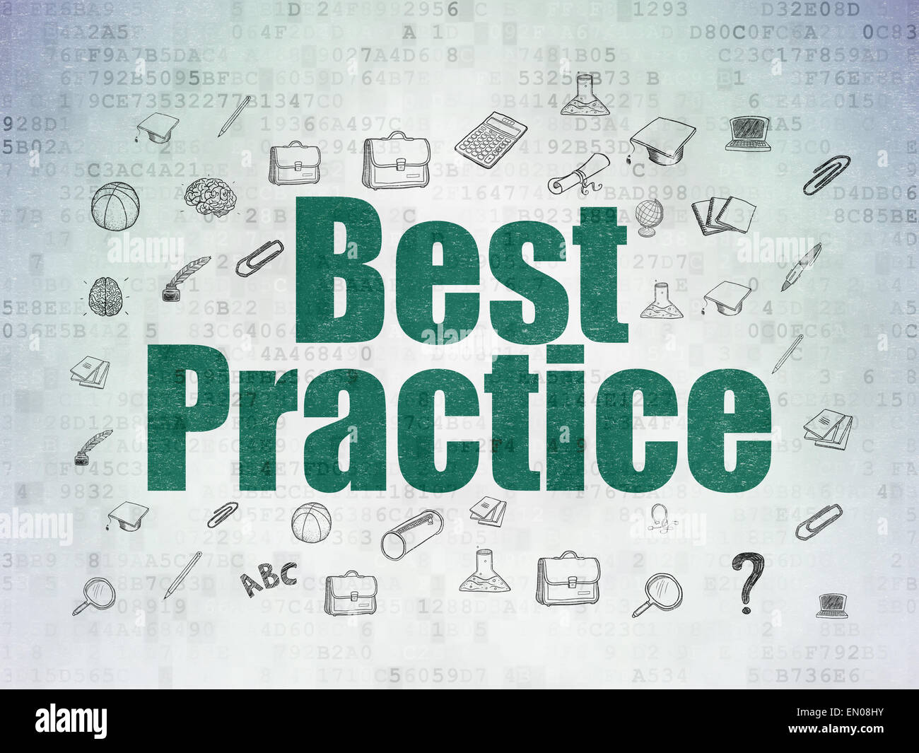 Education concept: Best Practice on Digital Paper background Stock ...