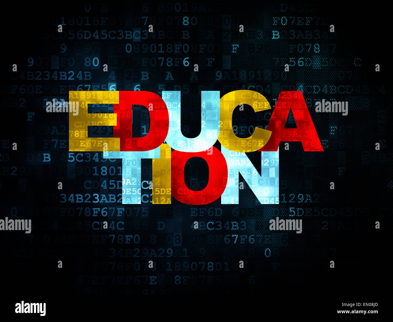Education concept: Education on Digital background Stock Photo - Alamy